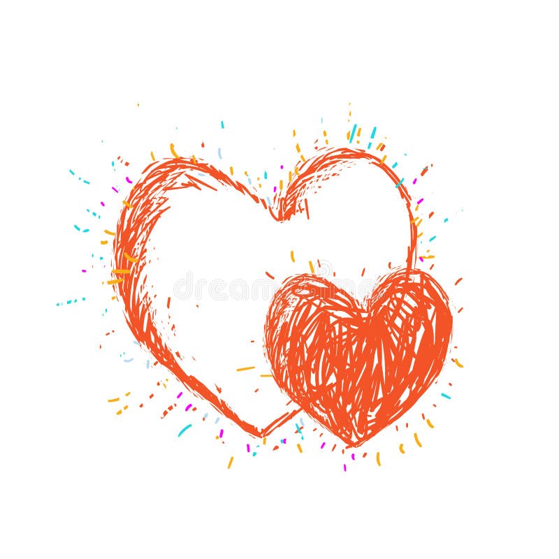 Heart drawing stock illustration. Illustration of line - 85540533