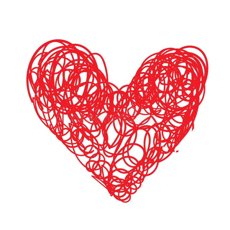 Heart drawing stock illustration. Illustration of form - 85540543