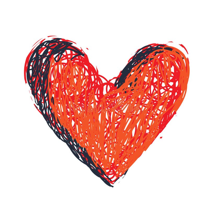 Heart drawing stock illustration. Illustration of romantic - 85540612