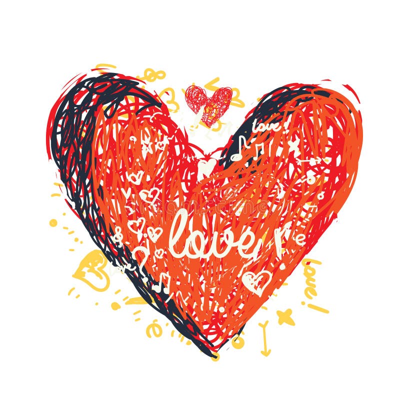 Heart drawing stock illustration. Illustration of princess - 85540661