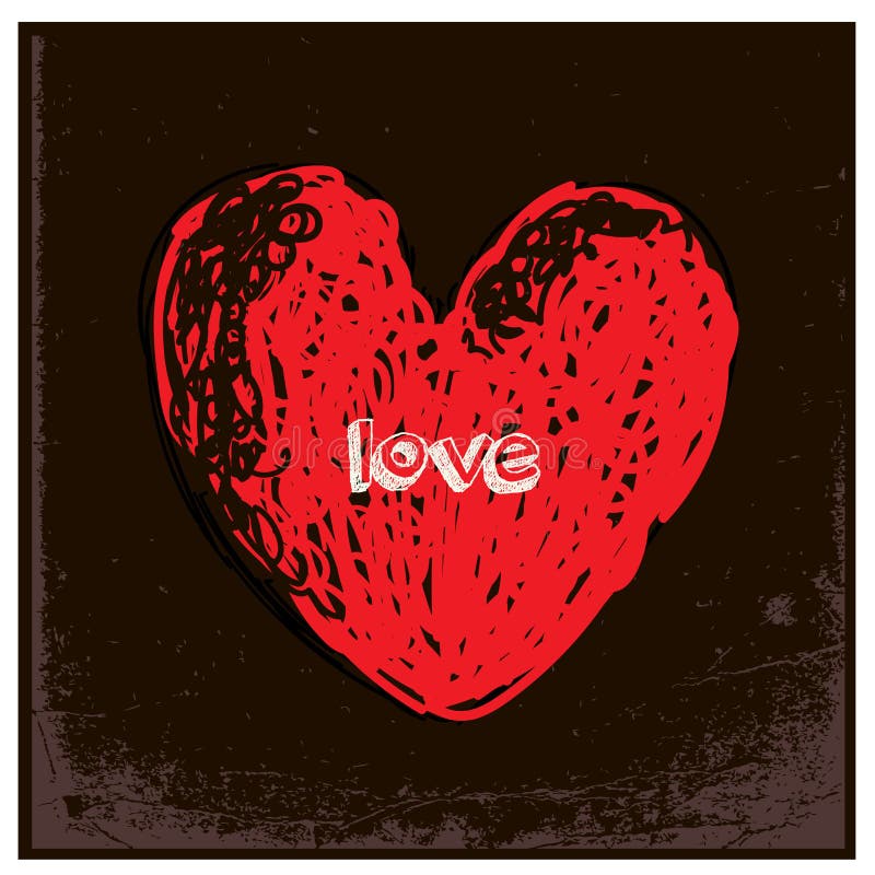 Heart drawing stock illustration. Illustration of grunge - 85608943