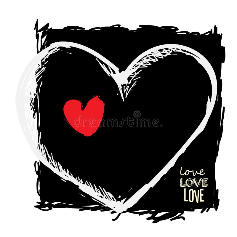 Heart drawing stock illustration. Illustration of love - 85609332