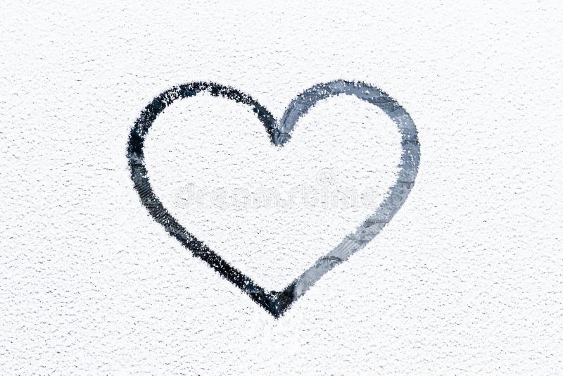 Heart Drawn on Frosty Window. Stock Photo - Image of freeze, frost ...