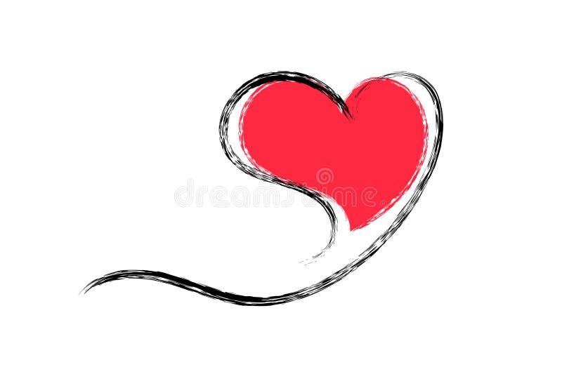 Heart Drawn with One Continuous Line. Romantic Icon. Symbol of Love ...