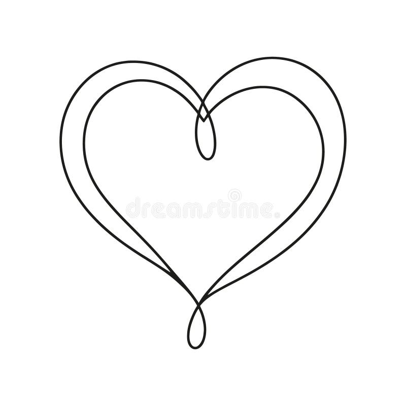 One Line Drawing of a Rose Isolated Stock Illustration - Illustration ...