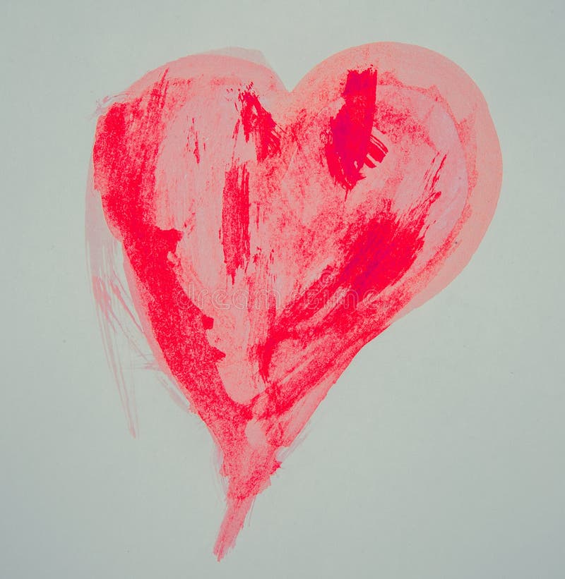 Heart Is Drawn By An Oil Paint Stock Image - Image of heart ...