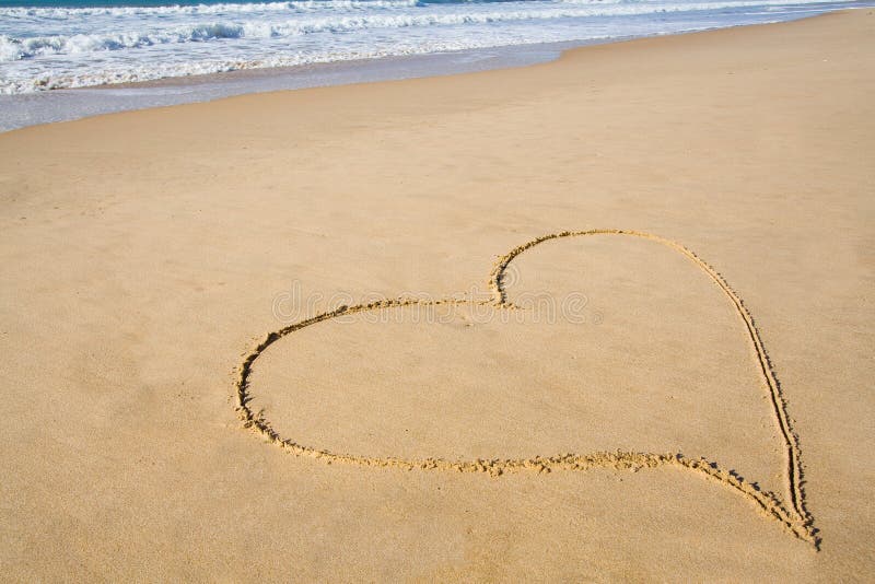 Heart drawn in sand stock image. Image of heart, draw - 3861781