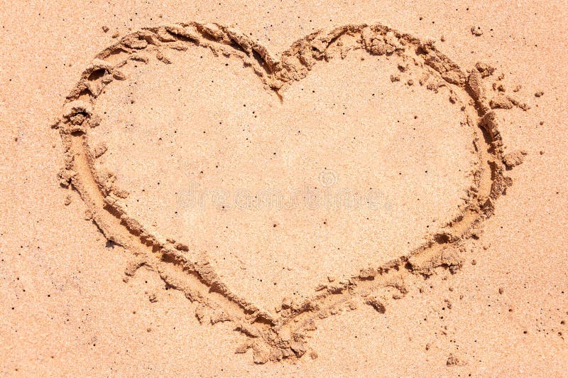 Heart Drawn In Sand Royalty Free Stock Images - Image: 36956599