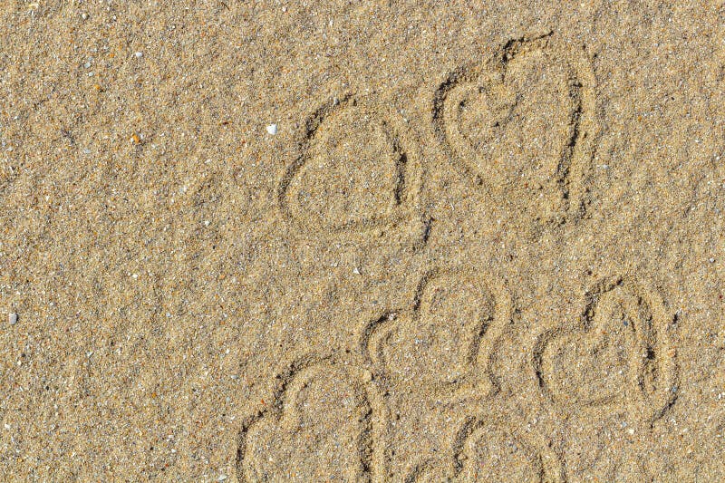 Heart Drawn in the Sand. Beach Background. Top View,a Background for ...