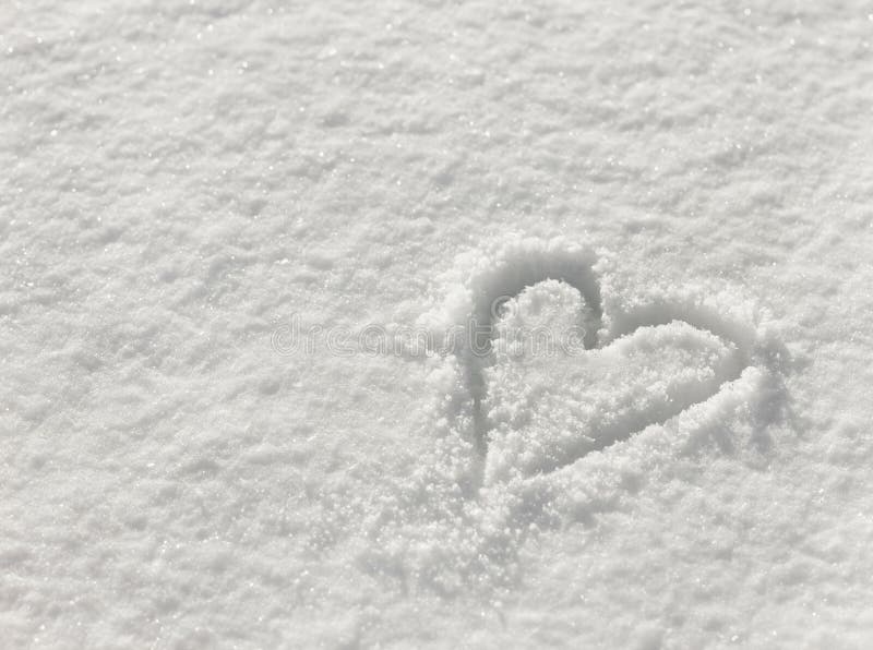 Heart Drawn in the Snow, Background for Valentines Day Stock Image ...