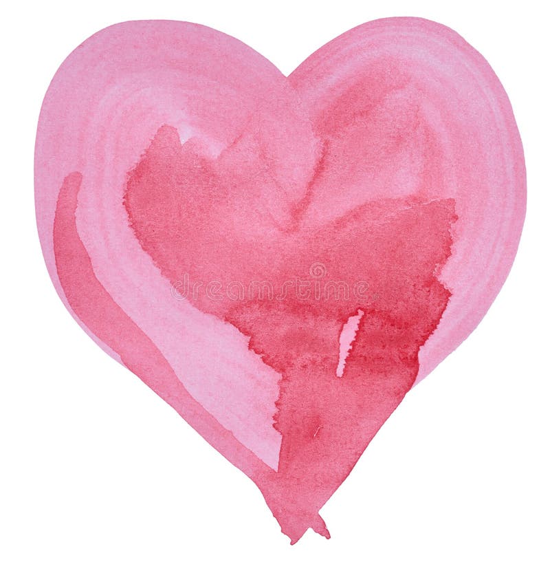 Heart Drawn with Watercolor Paint, Element for Designer Stock ...