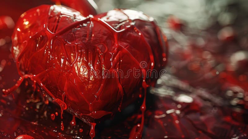 A Heart is Dripping Red Paint on the Ground Stock Illustration ...