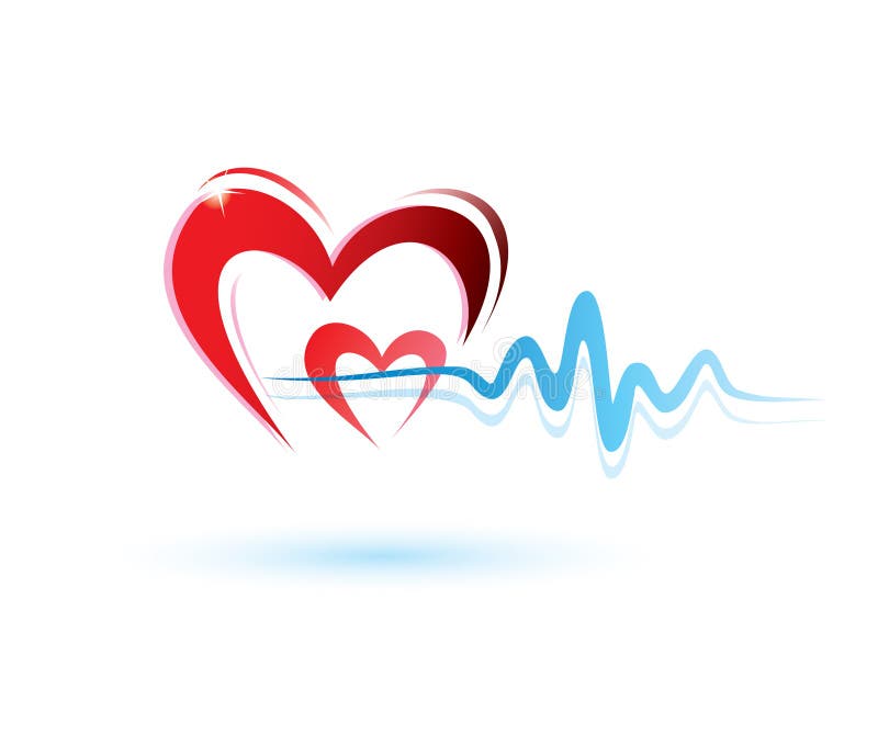 Heart with ecg icon stock vector. Illustration of color - 27955576