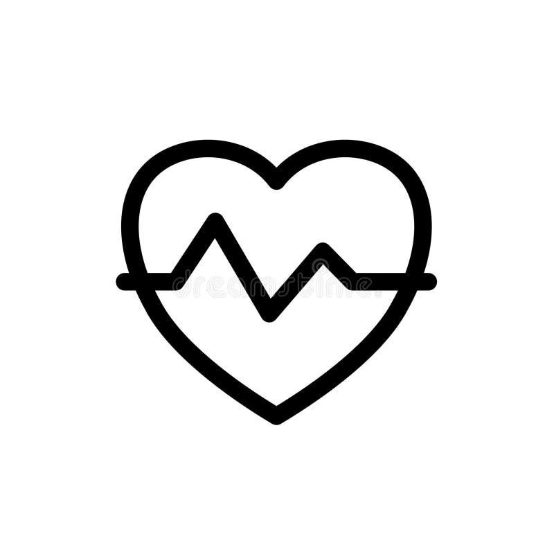 Heart with Ecg Line, Heartbeat Vector Icon Stock Illustration ...