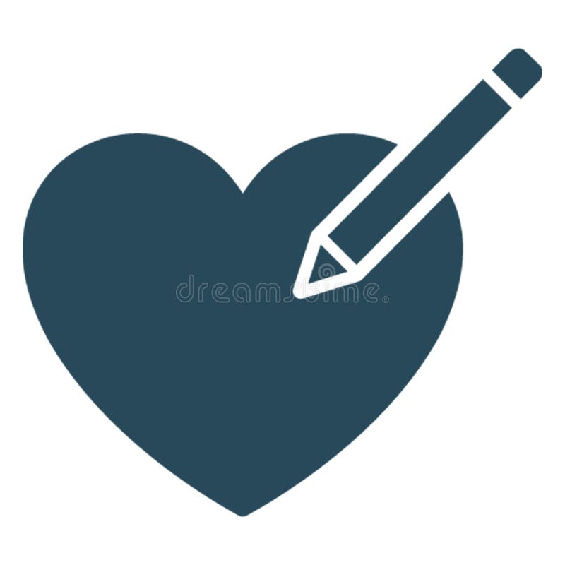 Heart Editing, Pen Isolated Vector Icon Which Can Be Easily Modified or ...