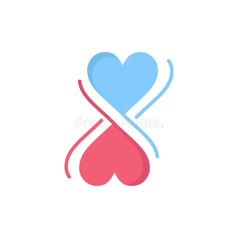 Heart, Eight, Typography Flat Color Icon. Vector Icon Banner Template ...