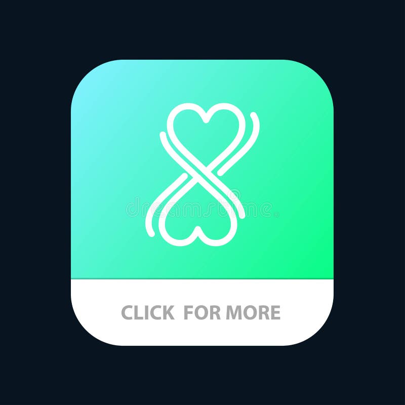 Heart, Eight, Typography Mobile App Button. Android and IOS Line ...