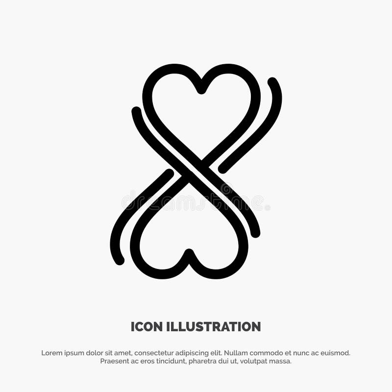 Heart, Eight, Typography Blue Logo Vector Stock Vector - Illustration ...