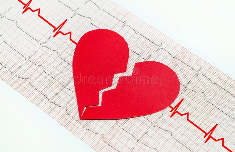 Heart with Electrocardiogram Test in the Background, Stock Photo ...