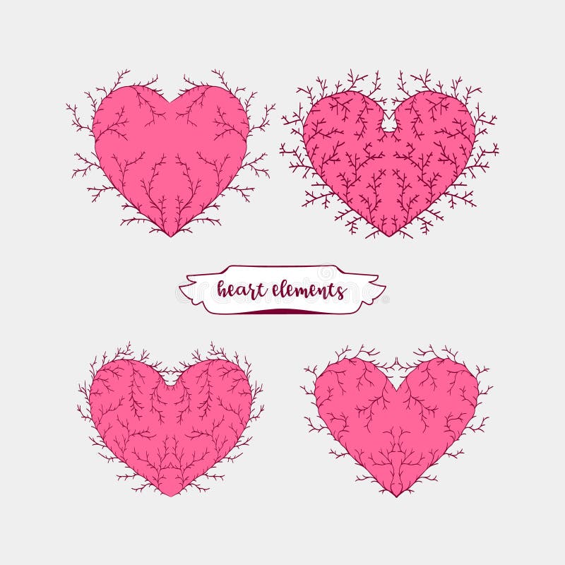 Heart elements. stock vector. Illustration of ceremony - 94869076