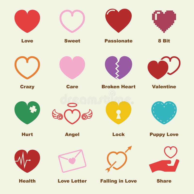 Heart elements stock vector. Illustration of arrow, flat - 56093182