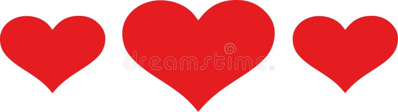 Heart Emblem with Three Hearts Stock Vector - Illustration of emblem ...