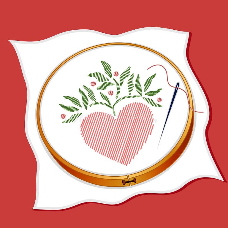 Embroidered Heart Stock Illustrations – 1,130 Embroidered Heart Stock ...