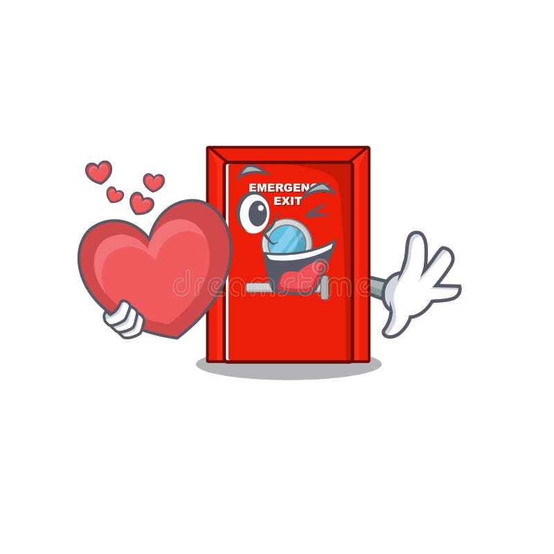 With Heart Emergency Exit Door in the Mascot Stock Vector ...