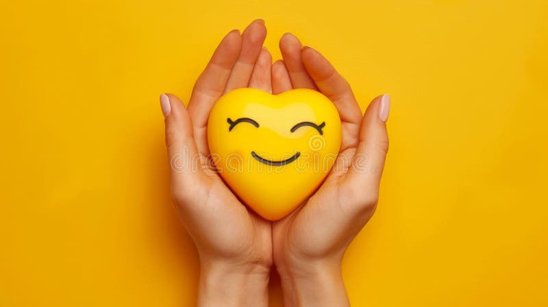 A Heart Emoji in Hands.AI Generated Image Stock Photo - Image of ...