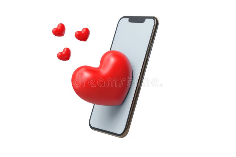 Heart Emoji Popping Out of a Smartphone Screen Stock Photo - Image of ...