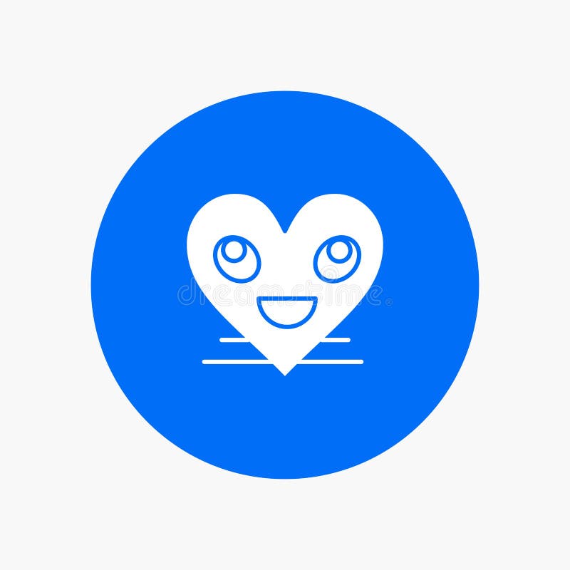 Heart, Emojis, Smiley, Face, Smile Blue Dotted Line Line Icon Stock ...