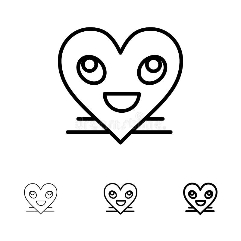 Heart, Emojis, Smiley, Face, Smile Blue Outline Logo Place for Tagline ...