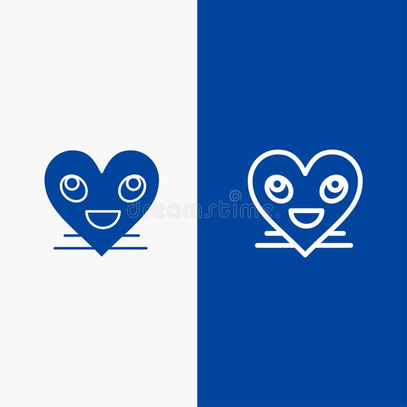 Heart, Emojis, Smiley, Face, Smile Blue Dotted Line Line Icon Stock ...