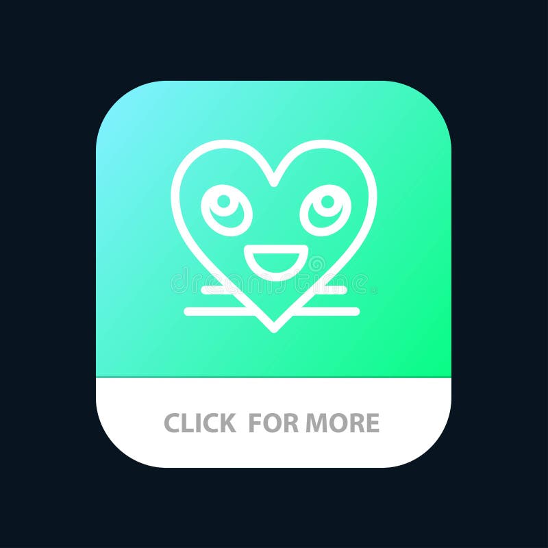 Heart, Emojis, Smiley, Face, Smile Mobile App Button. Android And IOS ...