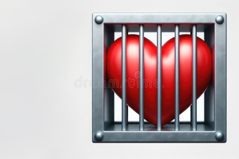 A Heart Enclosed in a Cage is a Symbol of Limited Freedom. Space for ...