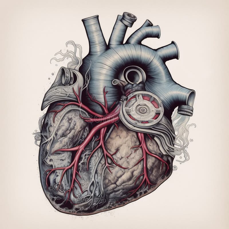 Heart engine, concept art stock illustration. Illustration of organ ...
