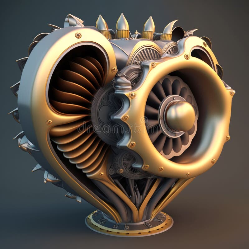 Heart engine, concept art stock illustration. Illustration of concept ...