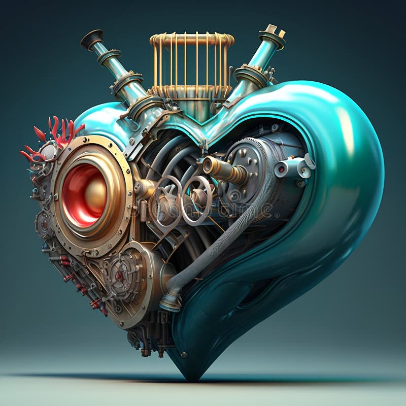 Heart engine, concept art stock illustration. Illustration of organ ...