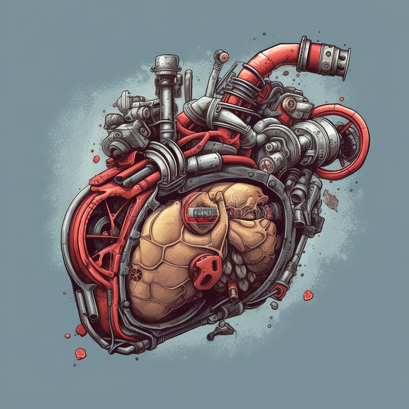 Heart engine, concept art stock illustration. Illustration of ...