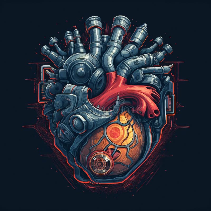 Heart engine, concept art stock illustration. Illustration of science ...
