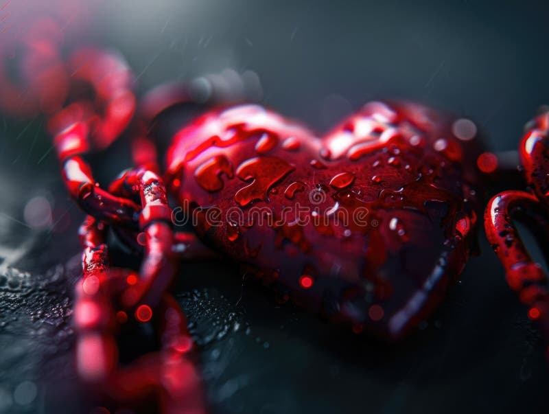 Heart Entangled in Chains stock photo. Image of pain - 371493424