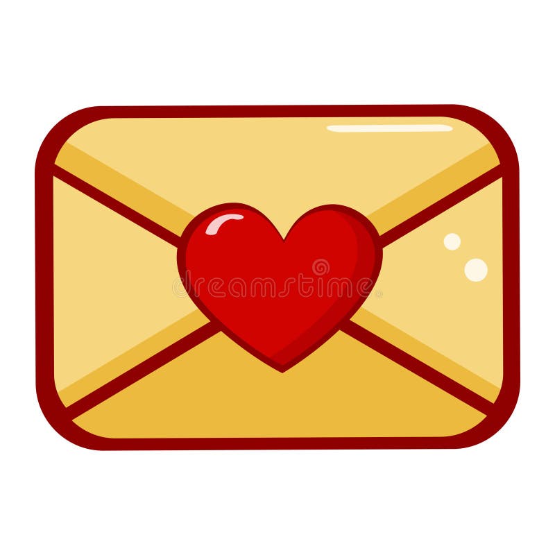 Heart Envelope Icon for Love and Romance Messages. Valentines Day ...