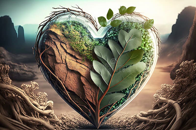 Heart,environmental Protection Concept,nature,Generative AI Stock ...