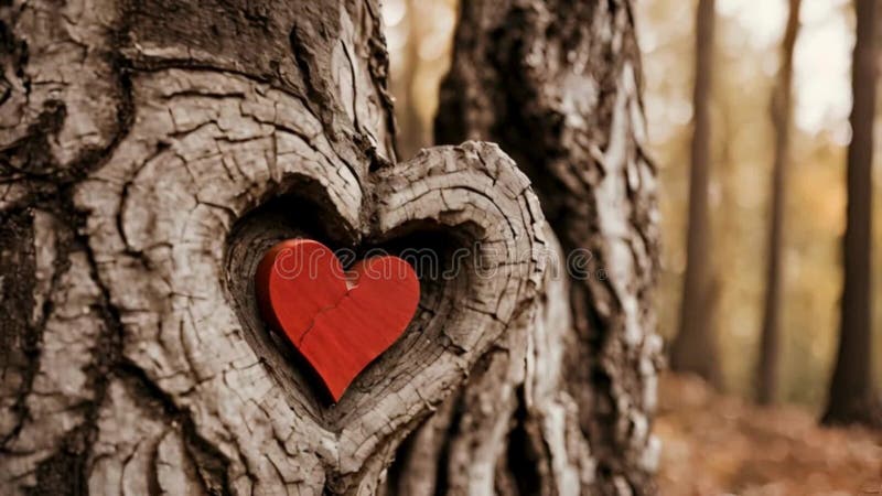 Heart Etched in Tree Bark Symbolizing Love that Endures through Time ...