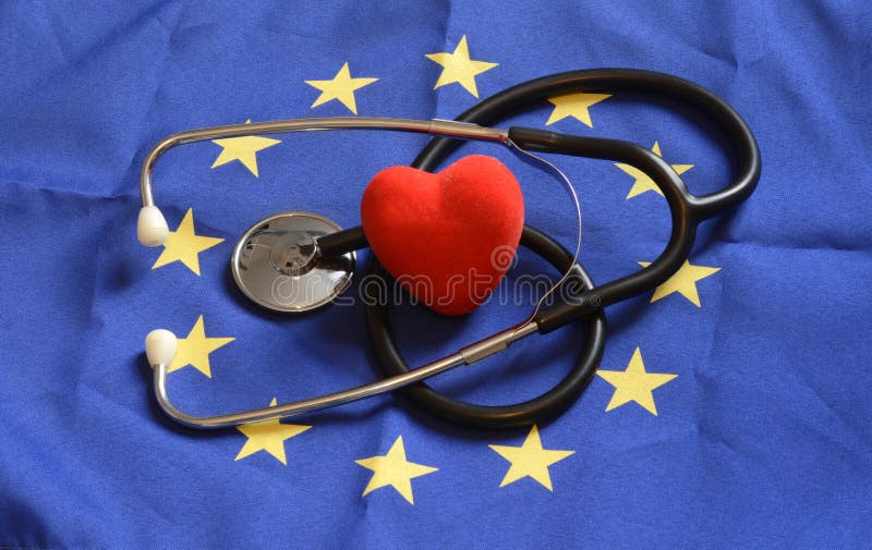 Heart with Europe Flag Texture on a Blue Background. on Nov 1, 2014 ...