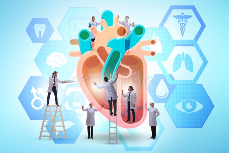 The Heart Examination by Team of Doctors Stock Image - Image of ...