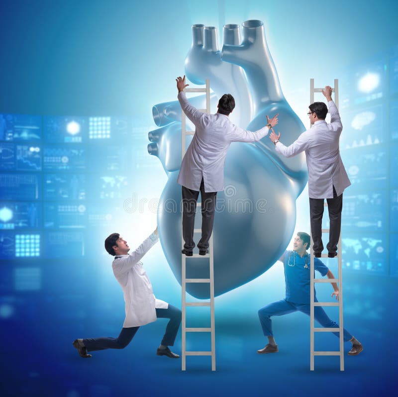 Heart Examination by a Team of Doctors Stock Photo - Image of heart ...