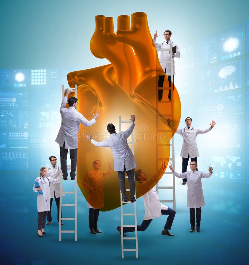 Heart Examination by a Team of Doctors Stock Photo - Image of exam ...