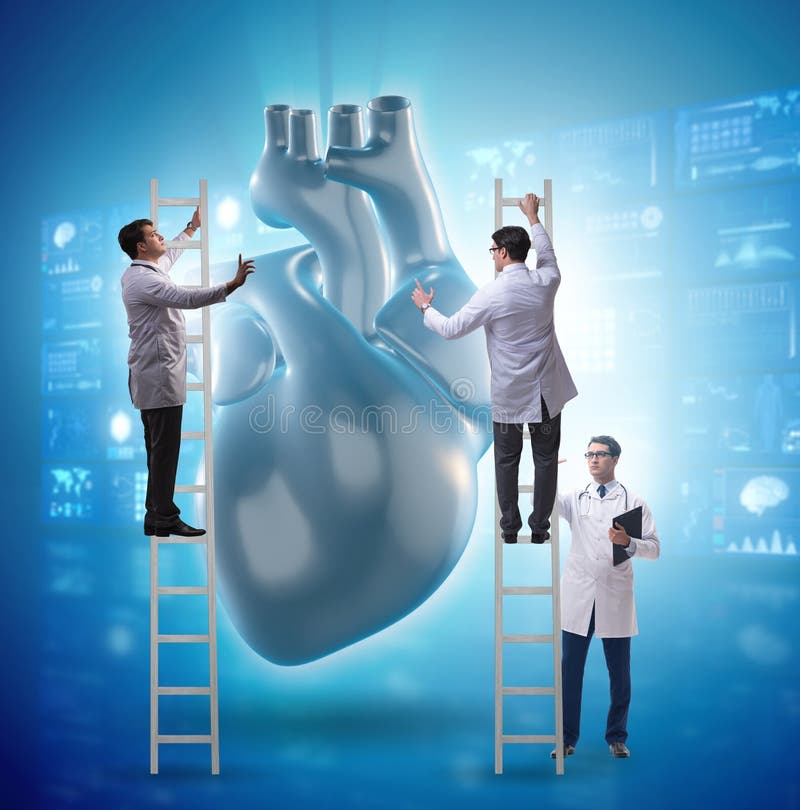 Heart Examination by a Team of Doctors Stock Illustration ...