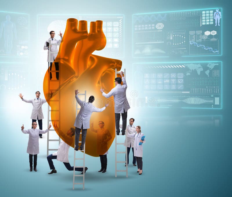 Heart Examination by a Team of Doctors Stock Photo - Image of ...